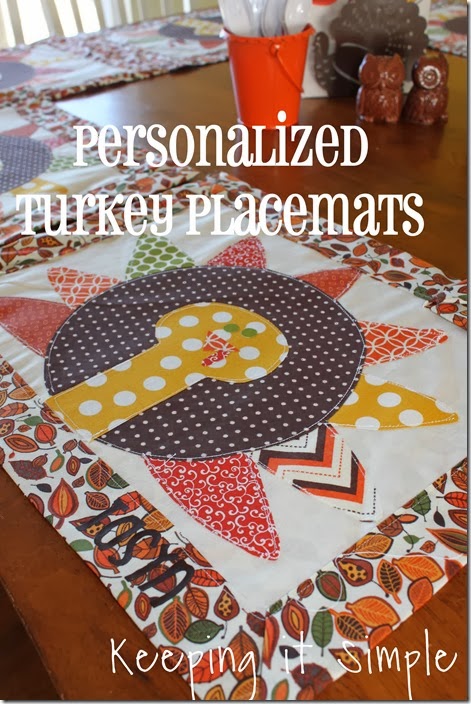 Personalized Turkey Placemats #TurkeyTableScapes - Keeping it Simple