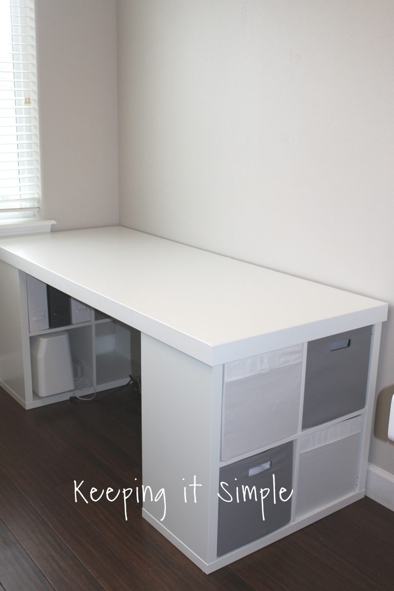 Ikea Hack- DIY Computer Desk with Kallax Shelves - Keeping it Simple