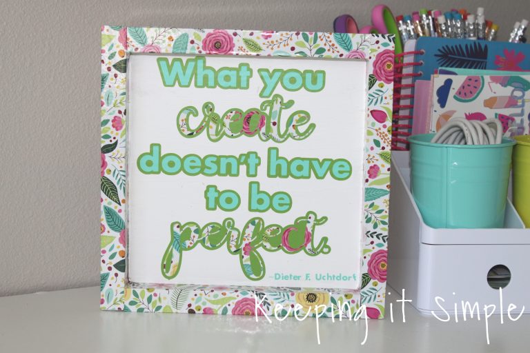 Craft Room Sign with Patterned Vinyl {Free SVG File} - Keeping it Simple