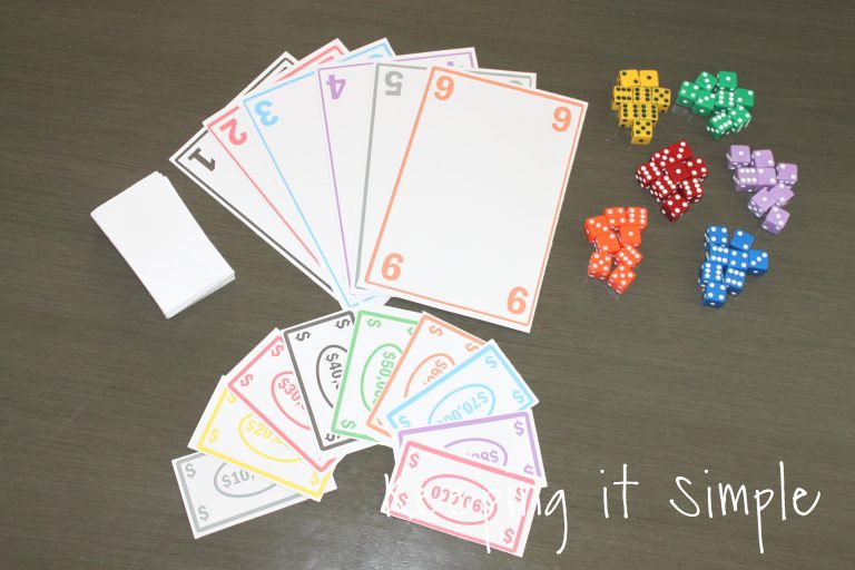 Fun and Easy Dice Game with Printable - Keeping it Simple