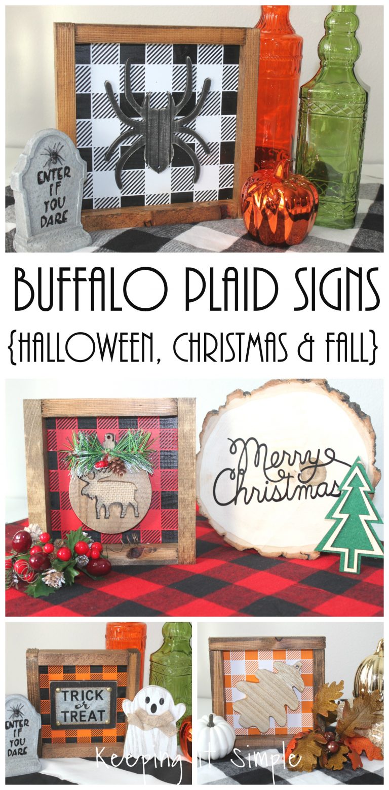How to Make a Buffalo Plaid Sign with Vinyl - Keeping it Simple