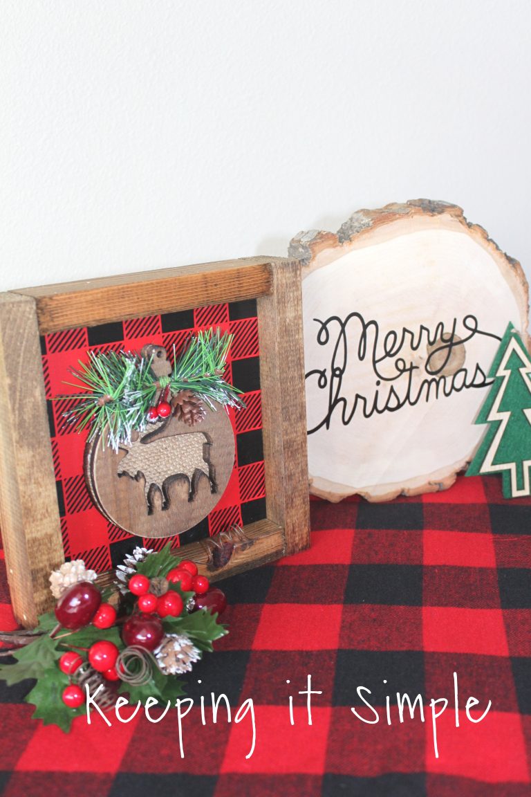 How to Make a Buffalo Plaid Sign with Vinyl - Keeping it Simple