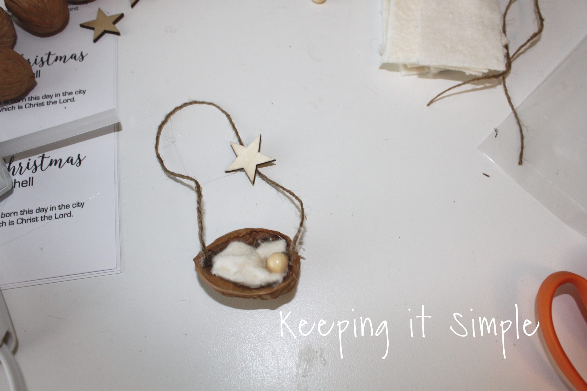 Baby Jesus Walnut Ornament- Easy Christmas Handout - Keeping it Simple