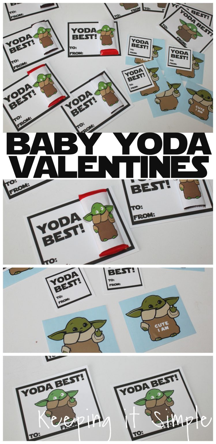 Baby Yoda Valentines with Free Printable - Keeping it Simple
