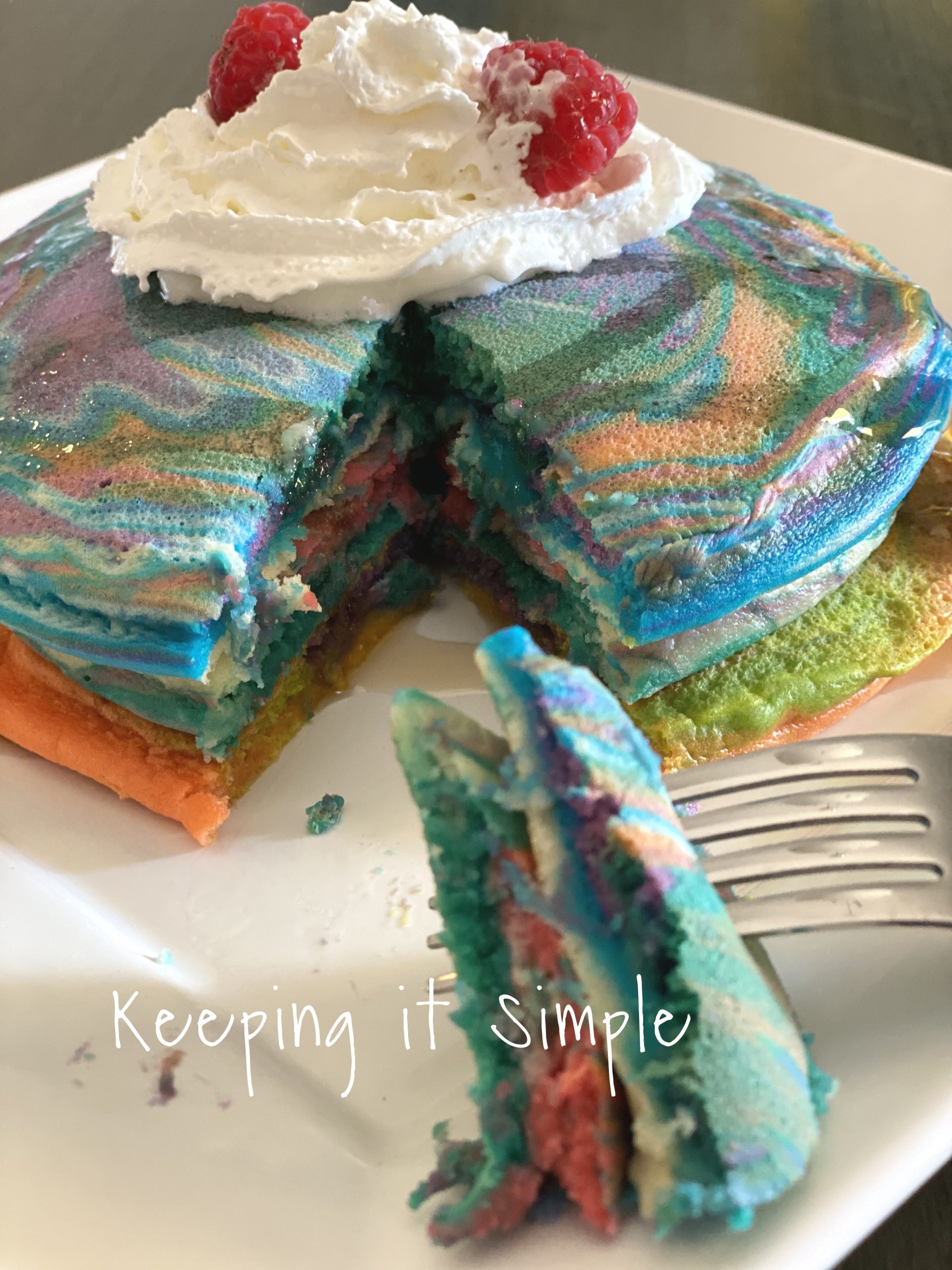 Tie Dye Pancakes {Best Pancake Recipe Ever} - Keeping it Simple