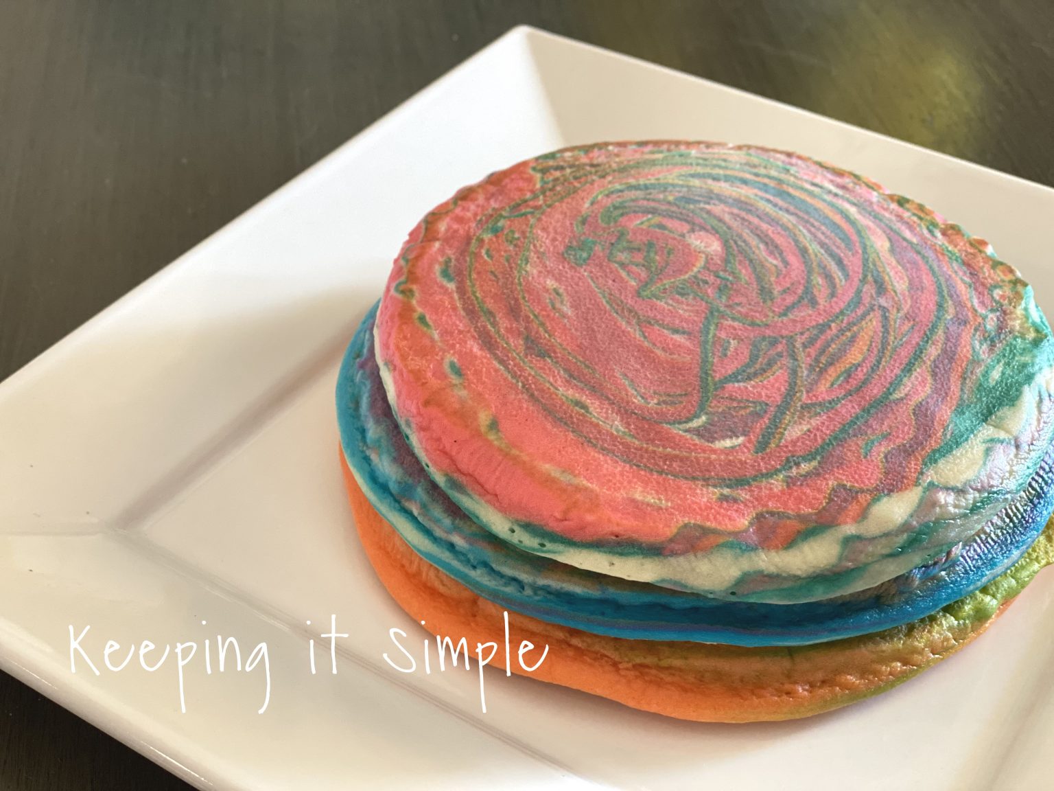 Tie Dye Pancakes {Best Pancake Recipe Ever} - Keeping it Simple