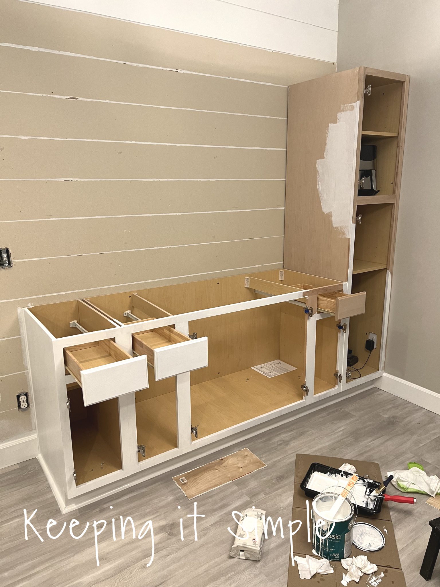 Dining Room Cabinets- How to Add Extra Kitchen Cabinets - Keeping it Simple