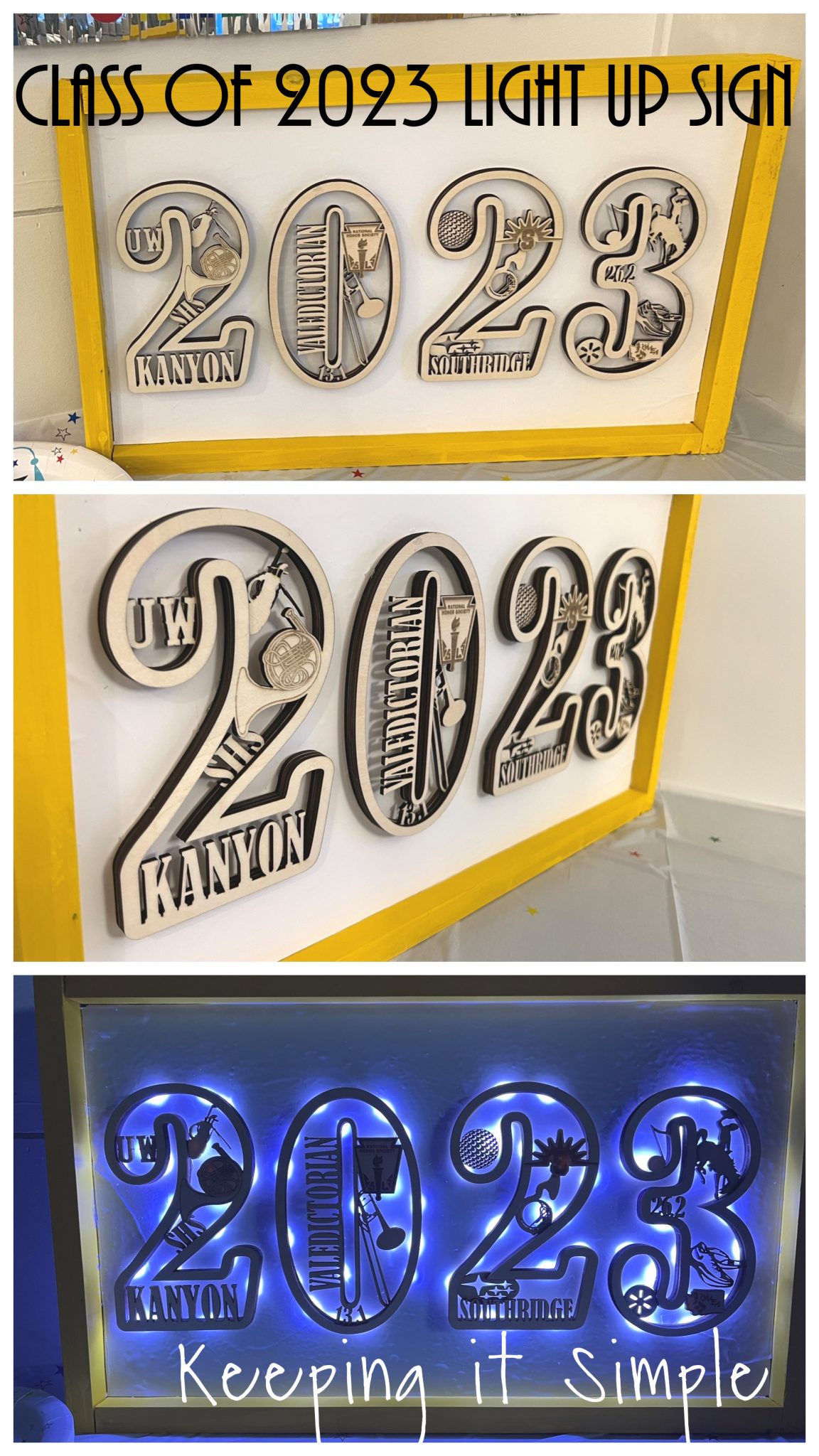 Graduation Gift Idea- Personalized 2023 Light Up Sign - Keeping it Simple