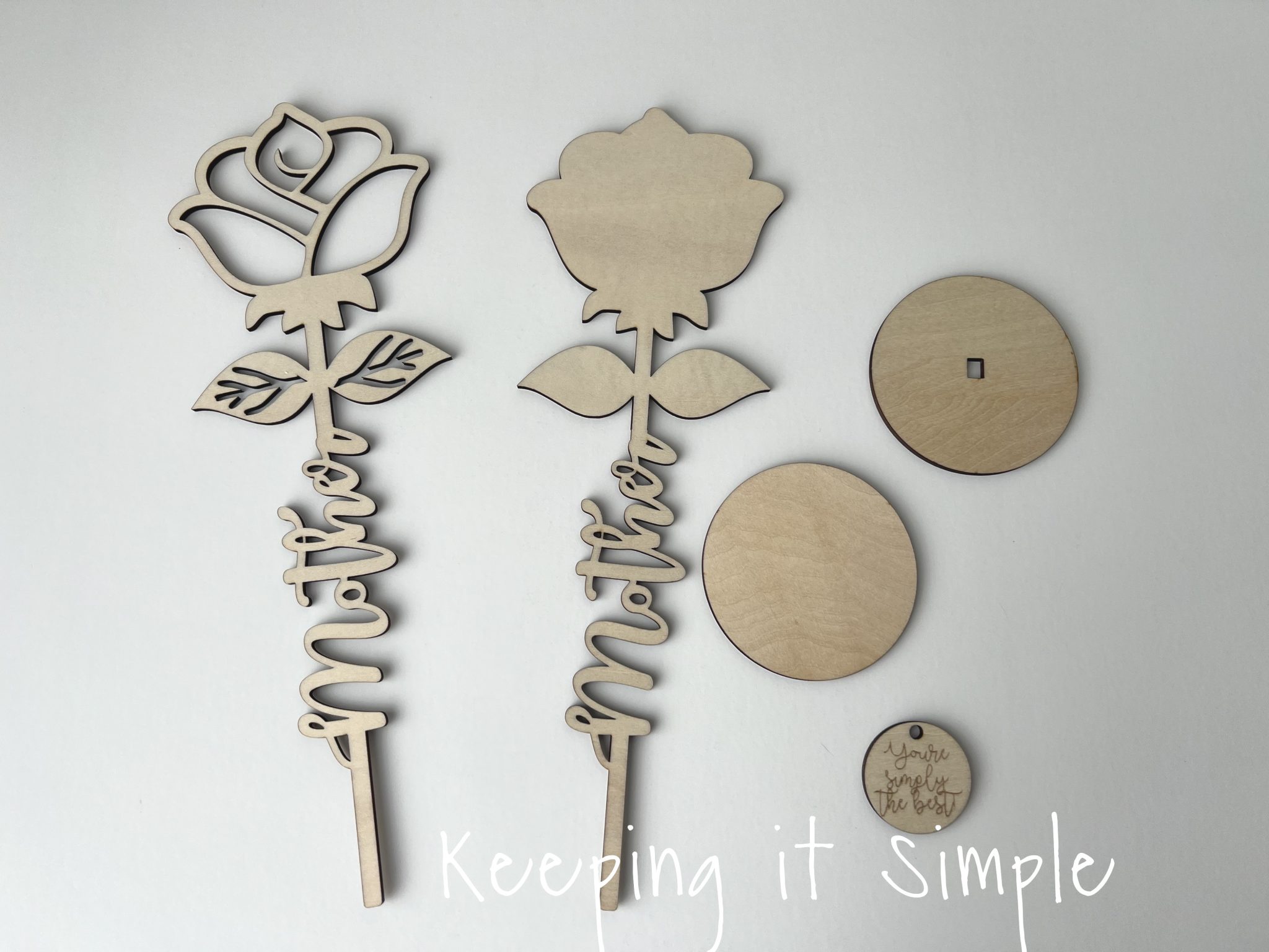 Laser Cut Wooden Rose- Easy Mother’s Day Gift Idea - Keeping it Simple