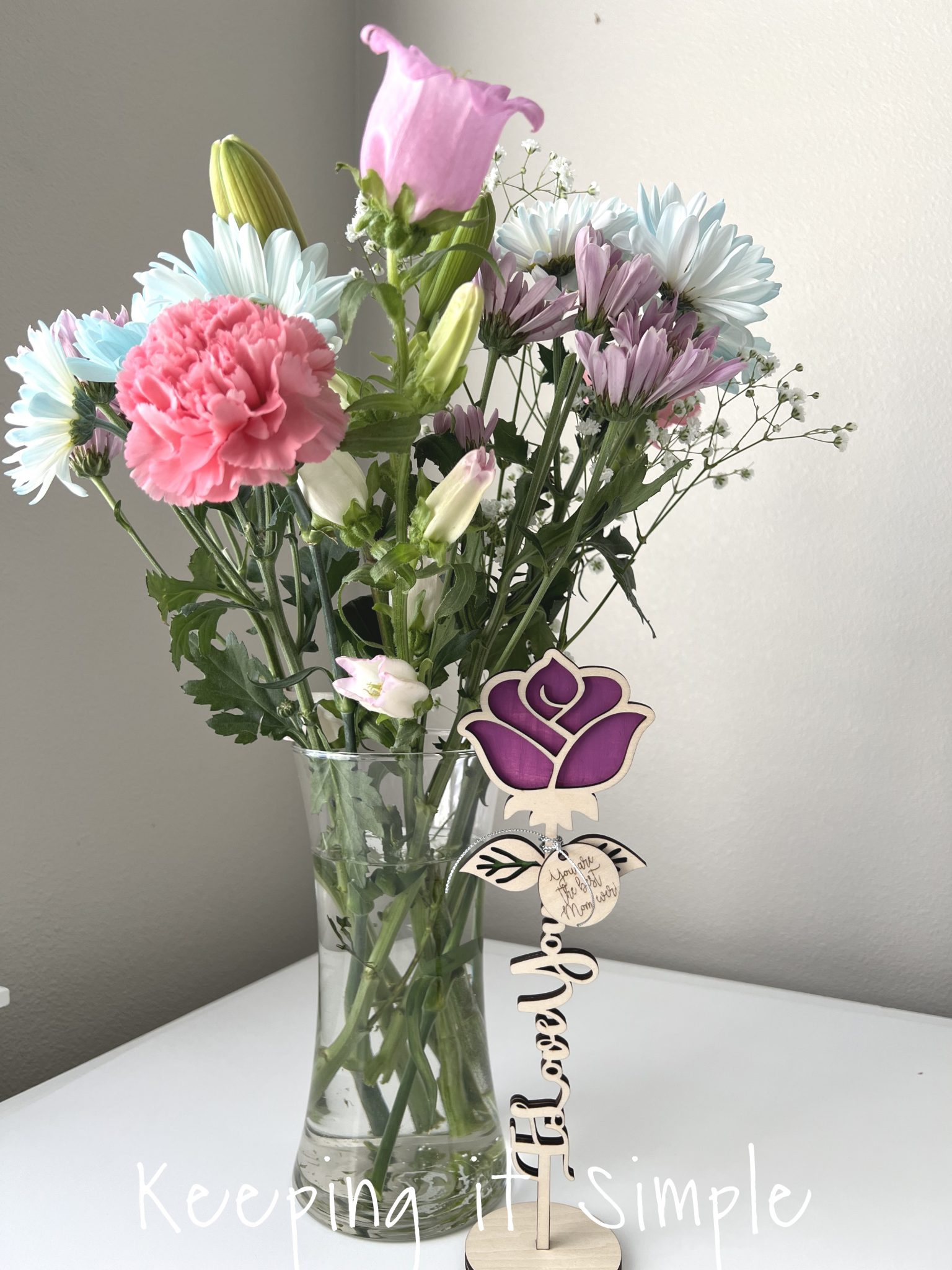 Laser Cut Wooden Rose- Easy Mother’s Day Gift Idea - Keeping it Simple