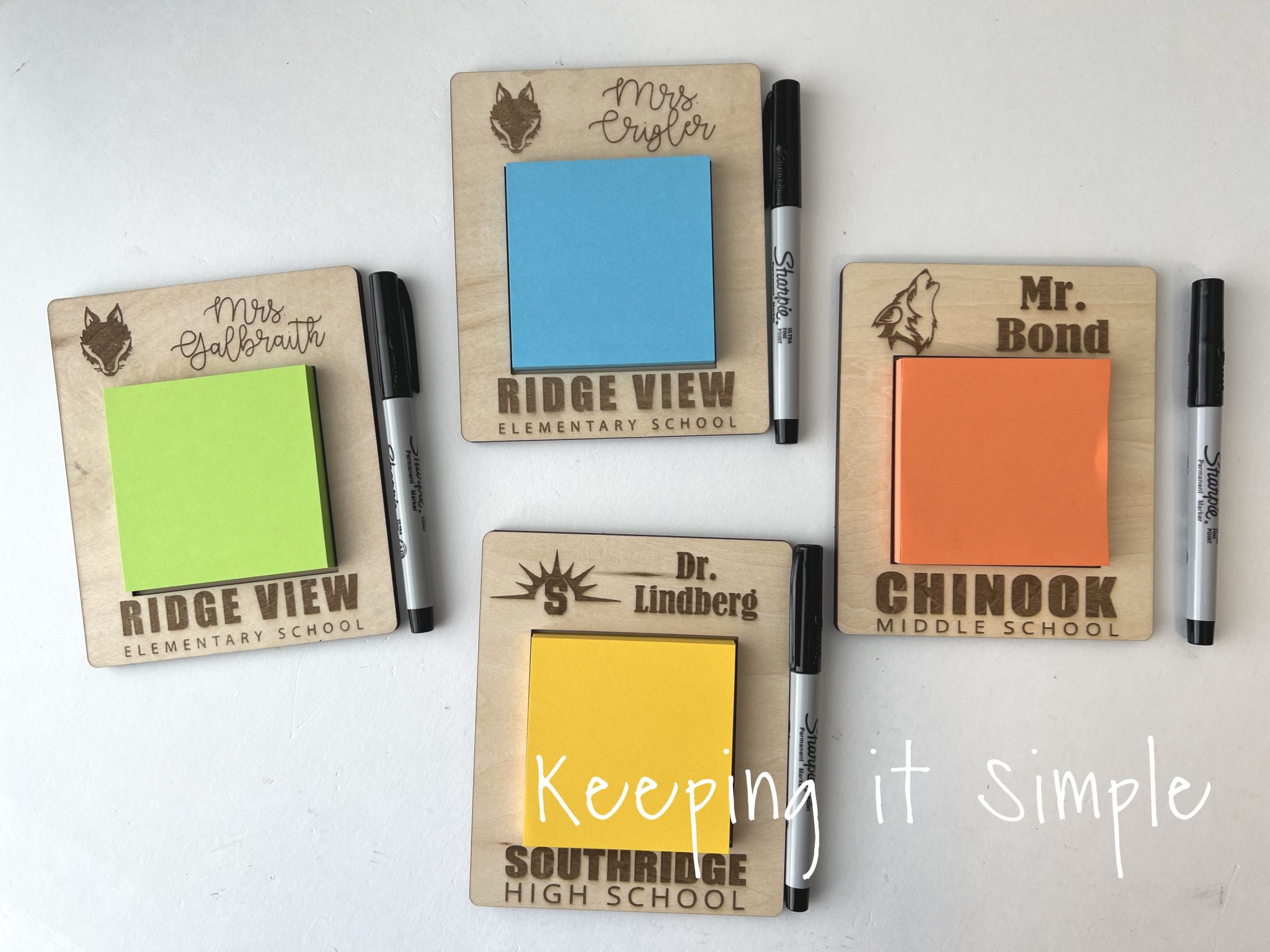 Easy Teacher Gift Idea- Wooden Post It Note Holder Made with xTool ...