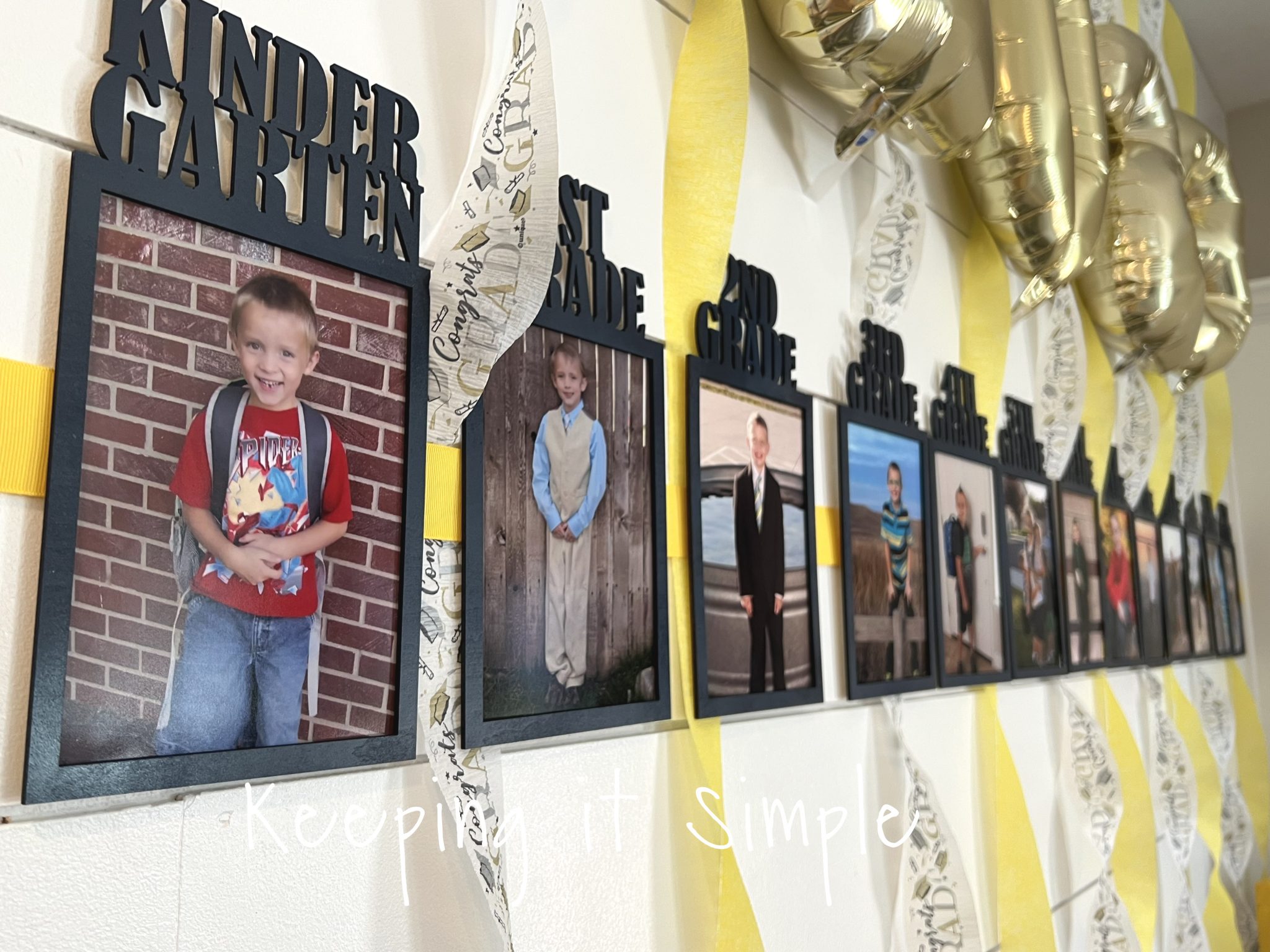 Gradation Party Idea- Graduation Picture Frames with K-12 Grades Photos ...