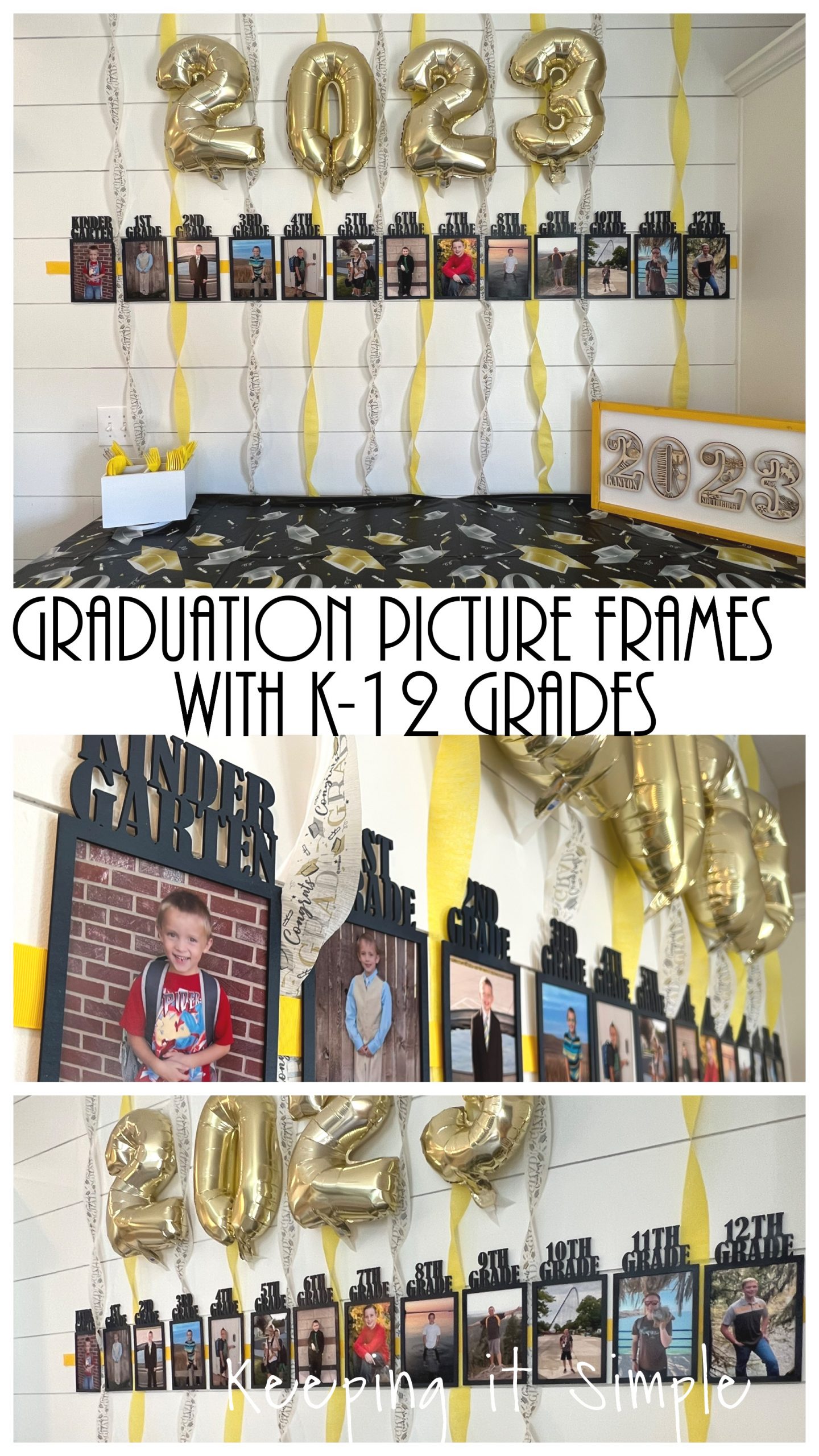 Gradation Party Idea- Graduation Picture Frames with K-12 Grades Photos ...
