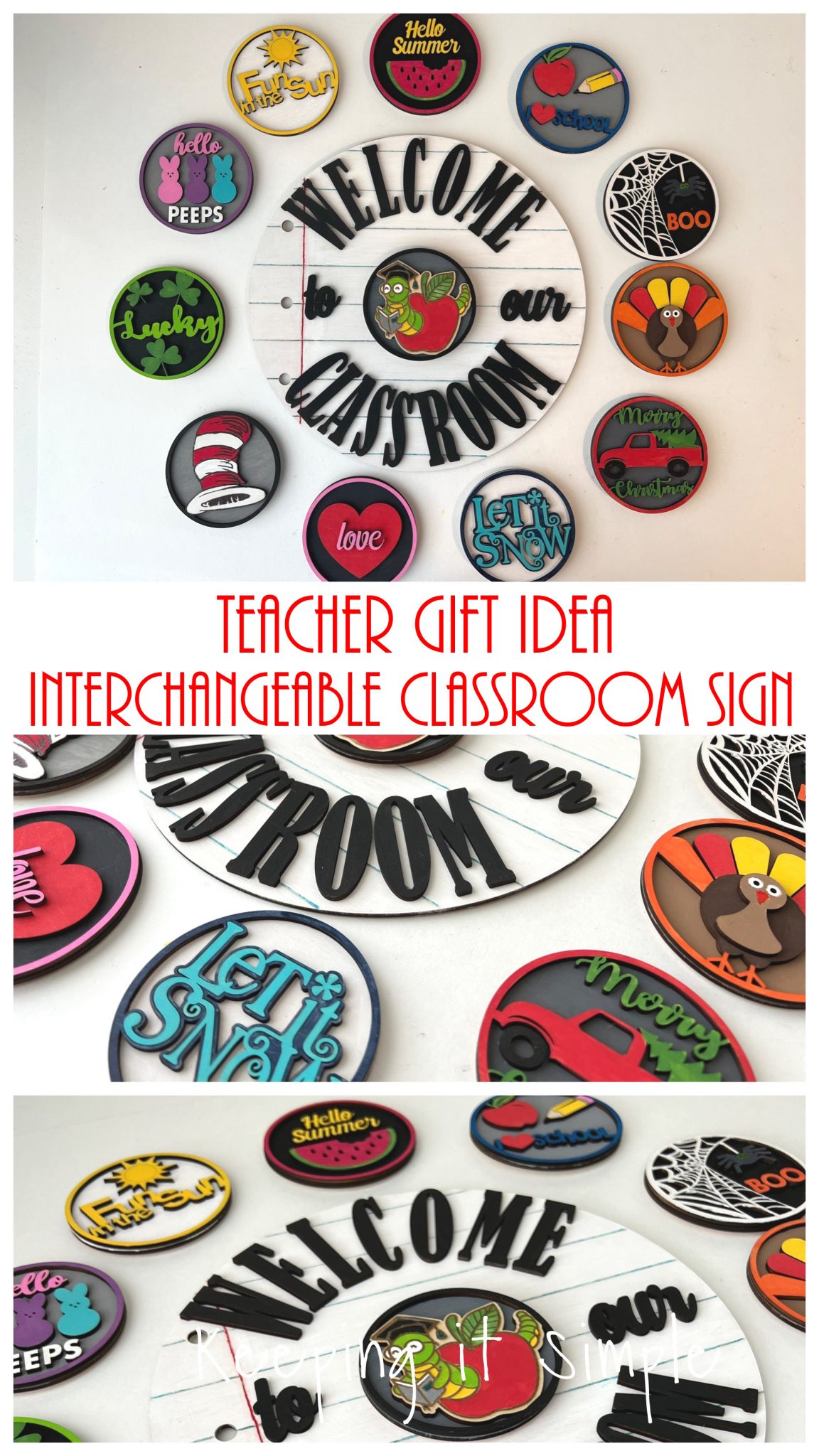 Teacher Appreciation Gift Idea- Interchangeable Classroom Sign ...