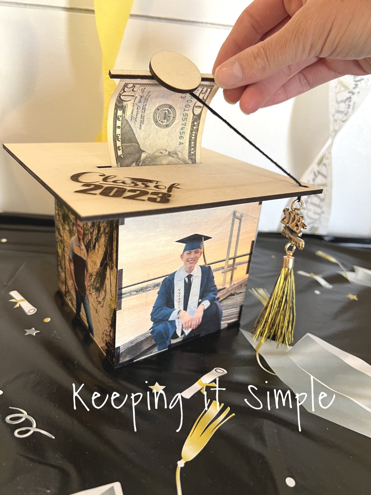 Graduation Money Gift Idea- Graduation Photo Box {How to Put Photos ...