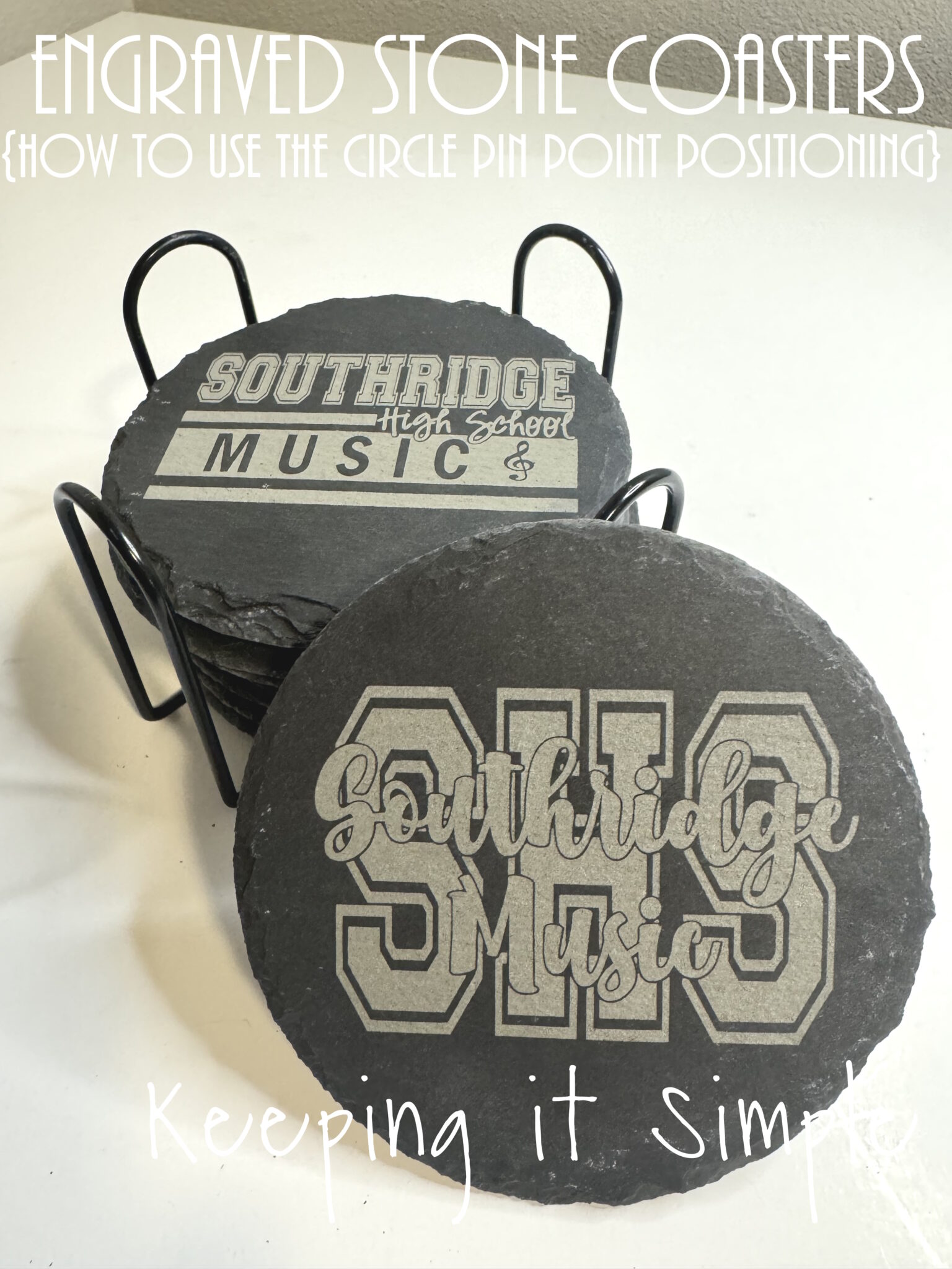 Engraved Stone Coasters- How to Use the Circle Pin Point Positioning on ...